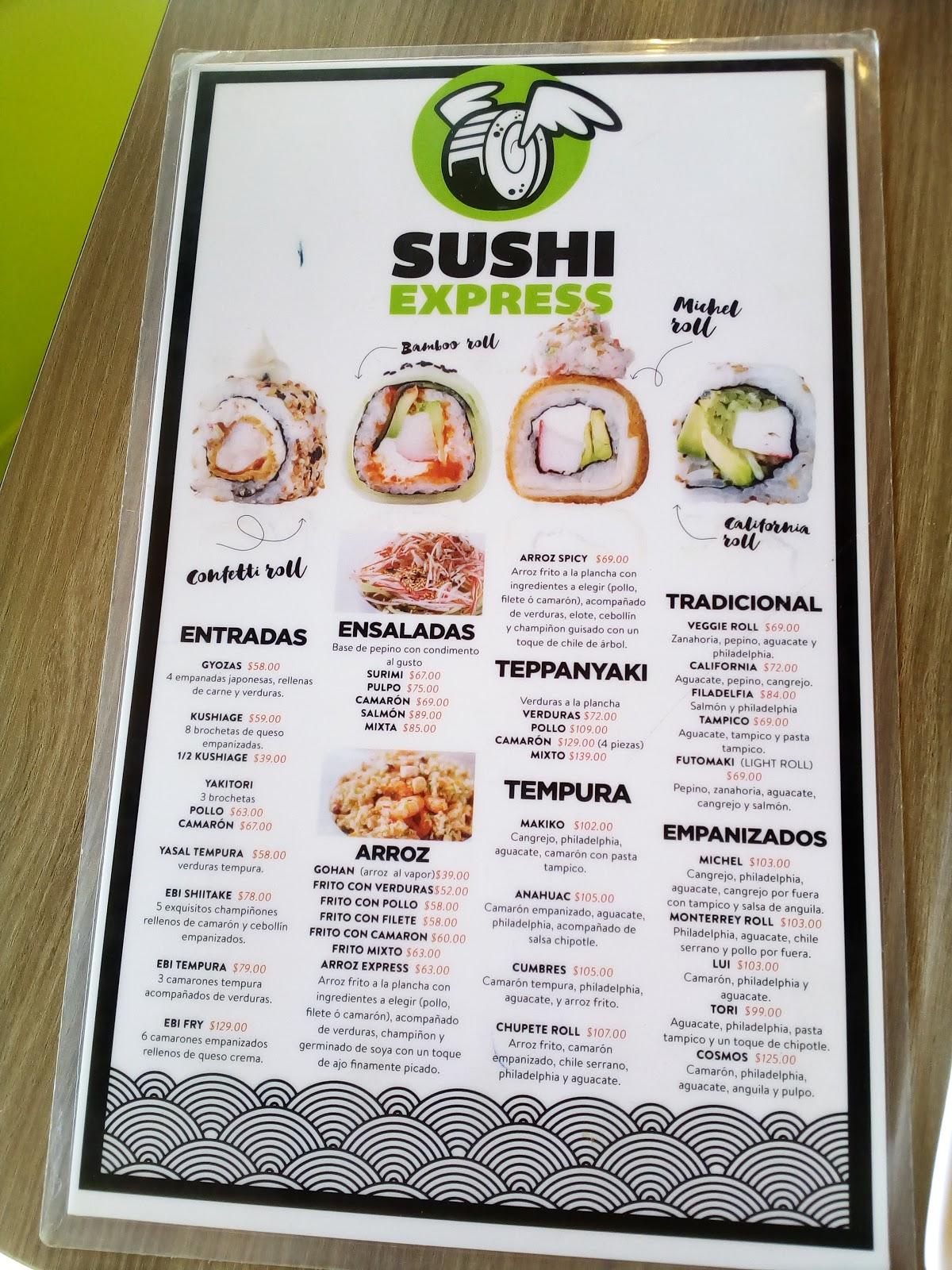 Carta del restaurante Sushi Express La Fe, San Nicolás del los Garza, 224