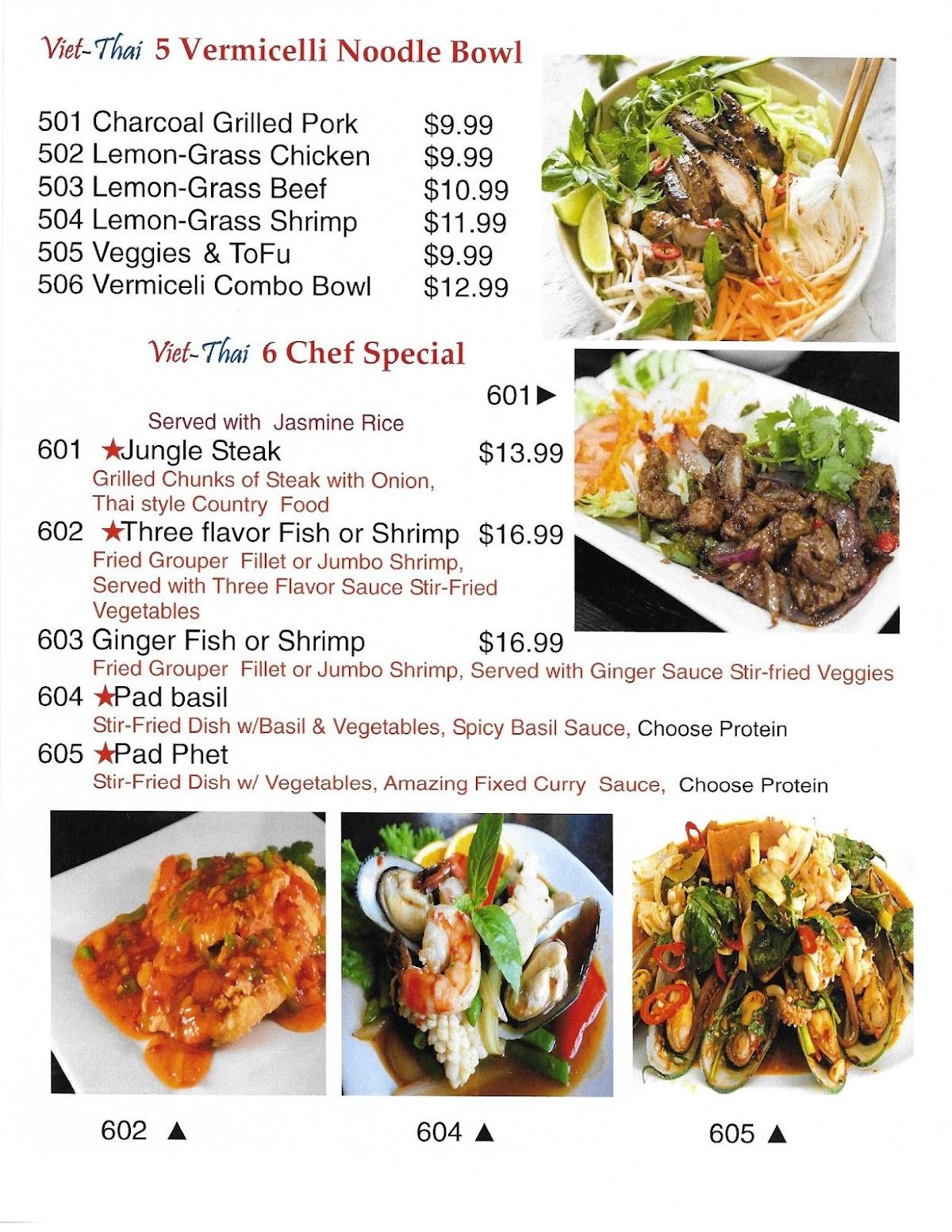 Menu at Andaman Asian Bistro restaurant, St. Augustine