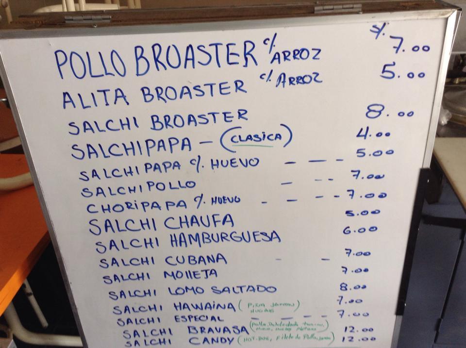 Menu at Corner 786 restaurant, Callao District