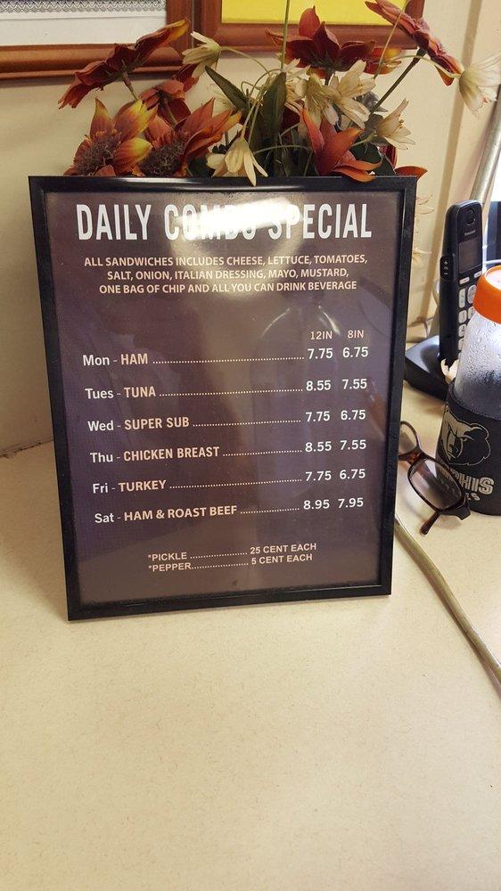 Menu at Highland Super Submarine Sandwich Shop fast food, Memphis ...