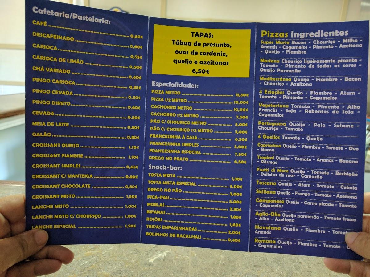Menu at Super Mario Pizzaria, Vila Nova de Gaia