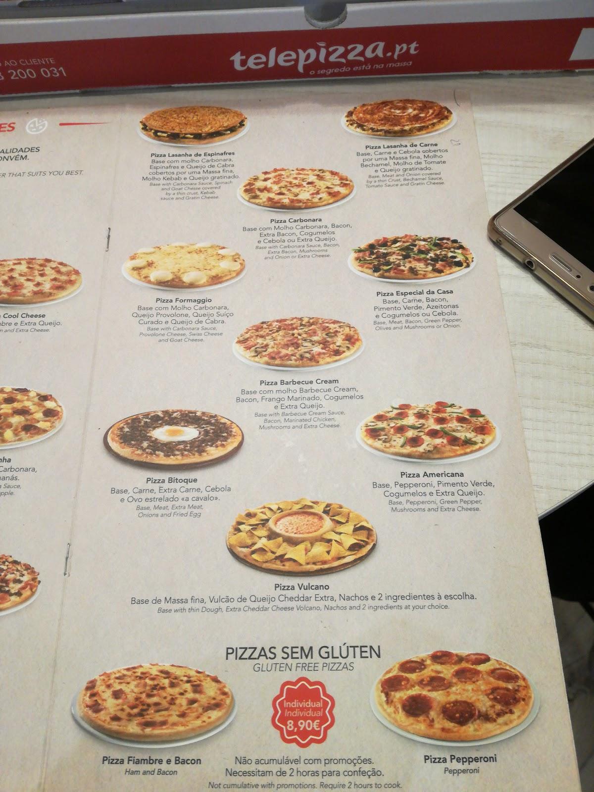 Menu em Telepizza Almirante Reis restaurante, Lisboa, R. António Pedro 46