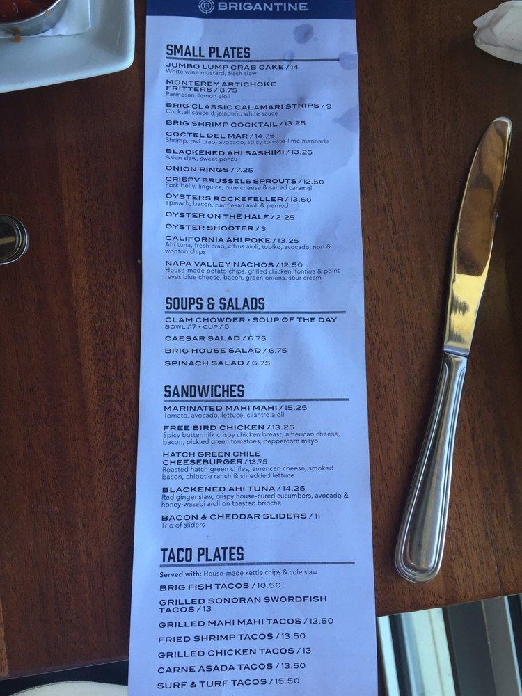 Menu at Brigantine Seafood & Oyster Bar, Del Mar, Camino Del Mar