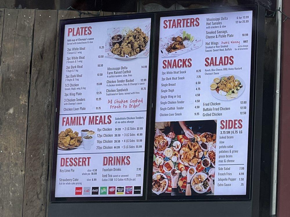 Menu at Champy’s pub & bar, Chattanooga, Ringgold Rd