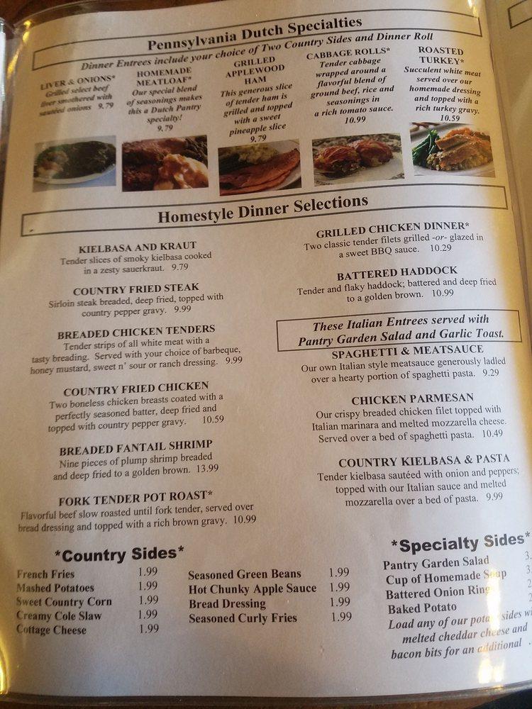 Menu at Dutch Pantry restaurant, Williamstown