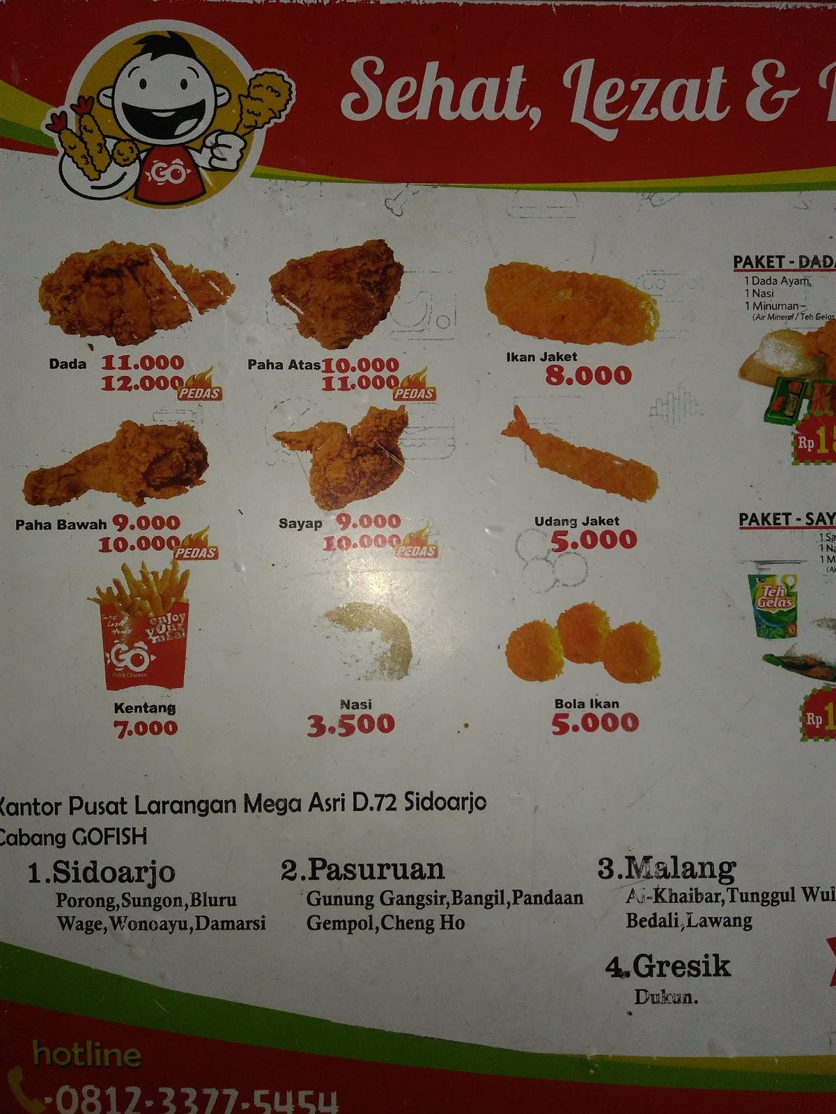Menu at Gofish And Chicken Chenghoo restaurant, Pandaan