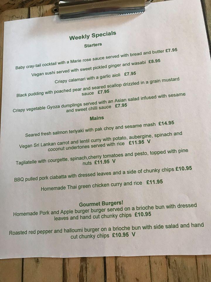 Menu at Trawden Arms pub & bar, Colne