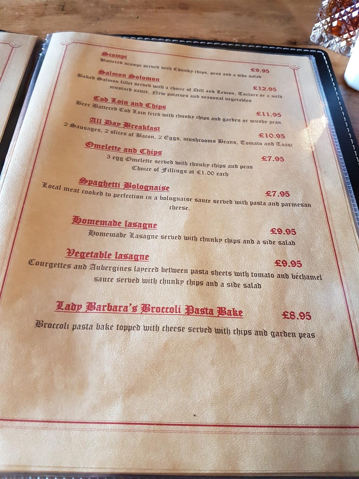 Menu at The Knights Table pub & bar, Buxton, The Travellers Rest
