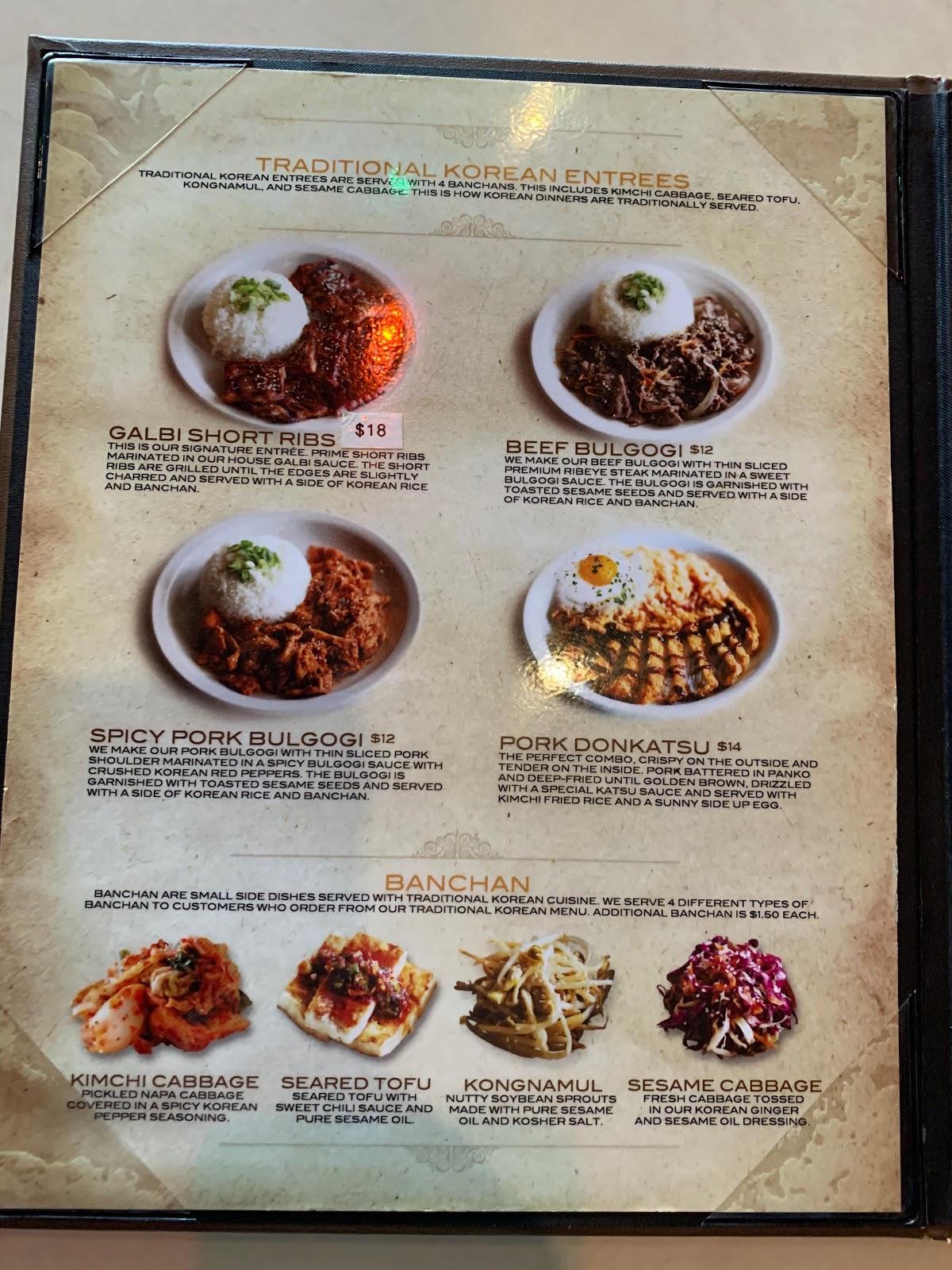 Menu at Gogi Gui Korean Grill restaurant, Tulsa