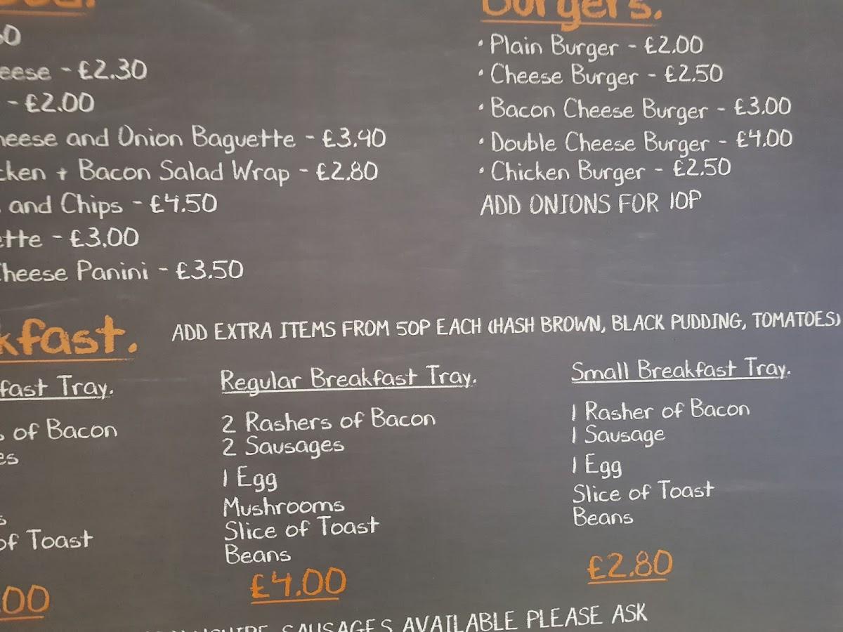 Menu at On a Roll cafe, Lincoln