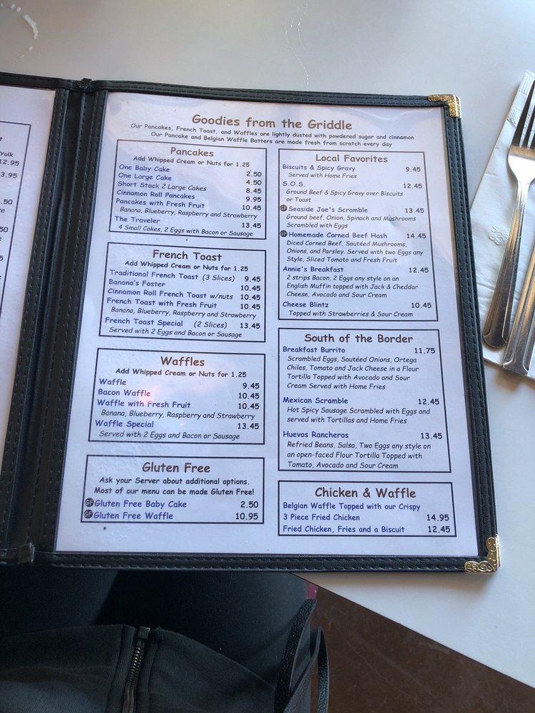 Menu at The Breakfast Club, Seaside