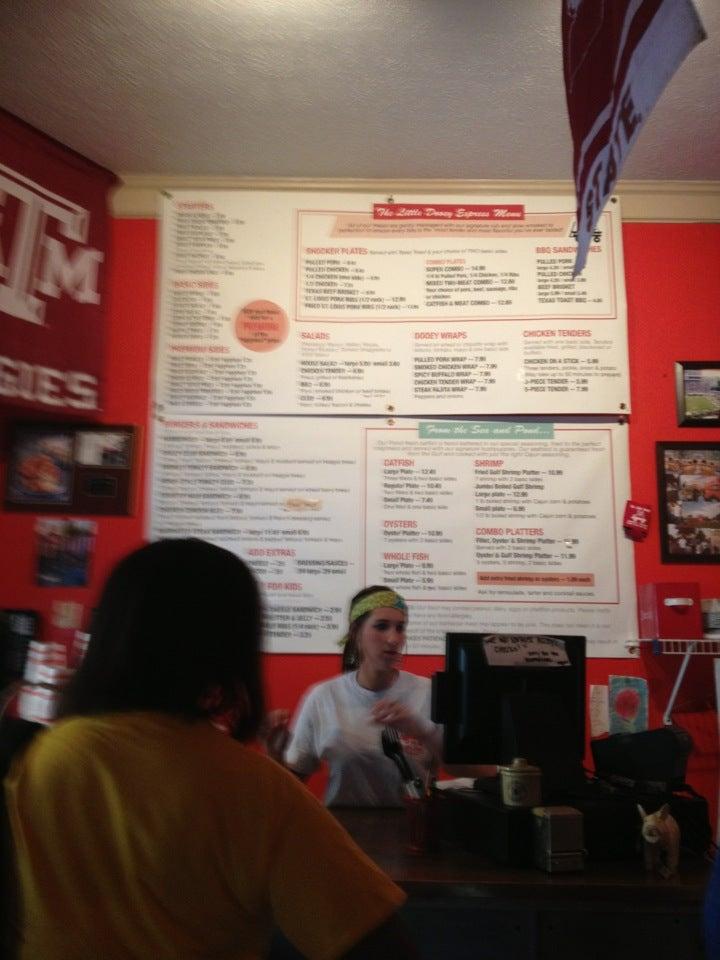 Menu at The Little Dooey BBQ, Starkville