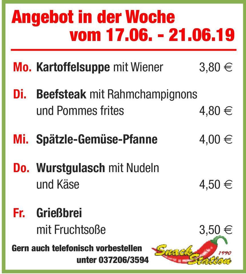 Menu at Snack Station restaurant, Frankenberg