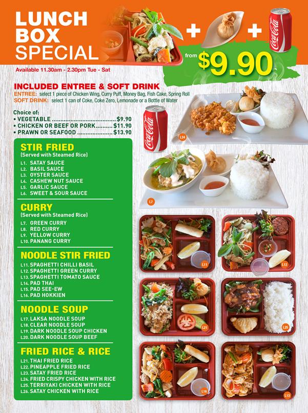 Menu at Heaven Spoon Thai Restaurant, Panania