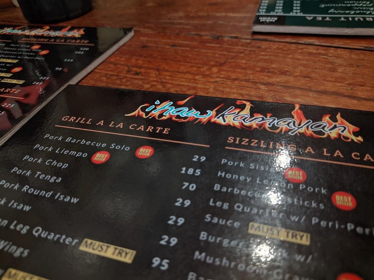 Menu at Ihaw Kamayan Taytay restaurant, Taytay, 43 Rizal Ave