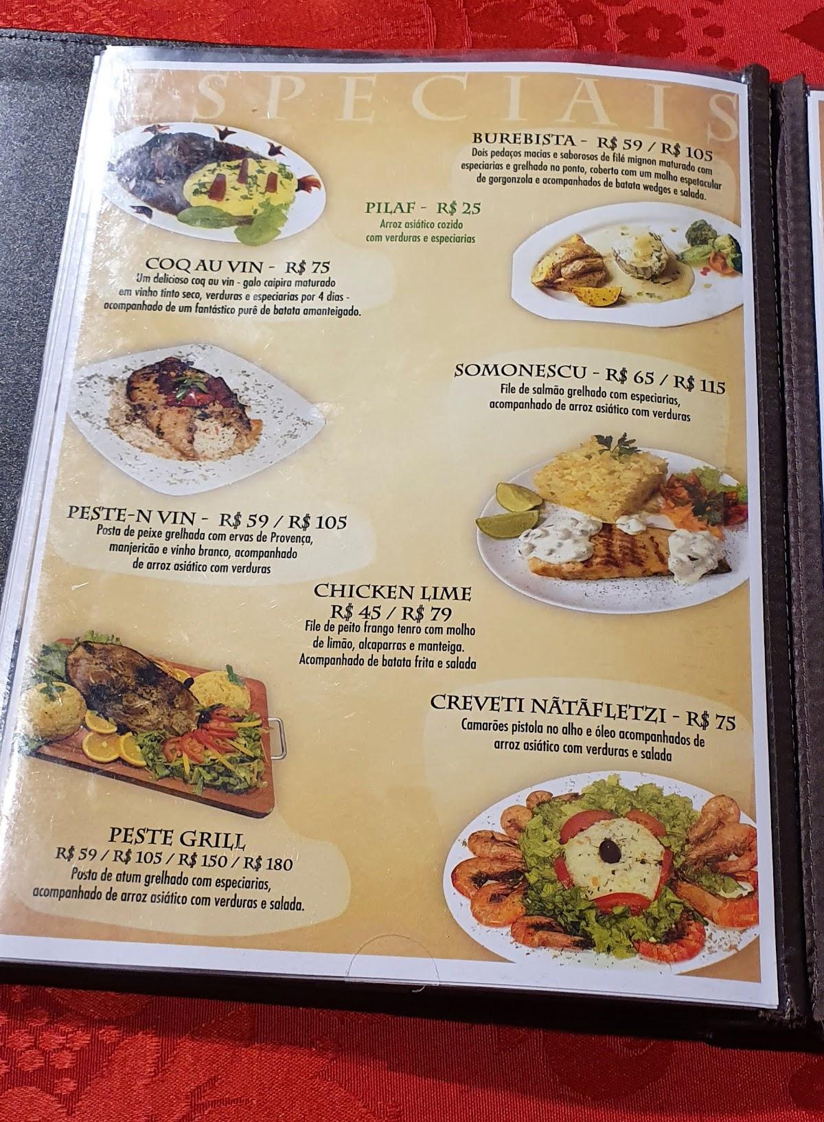 Menu at Mon Cheri Bistro, Pomerode