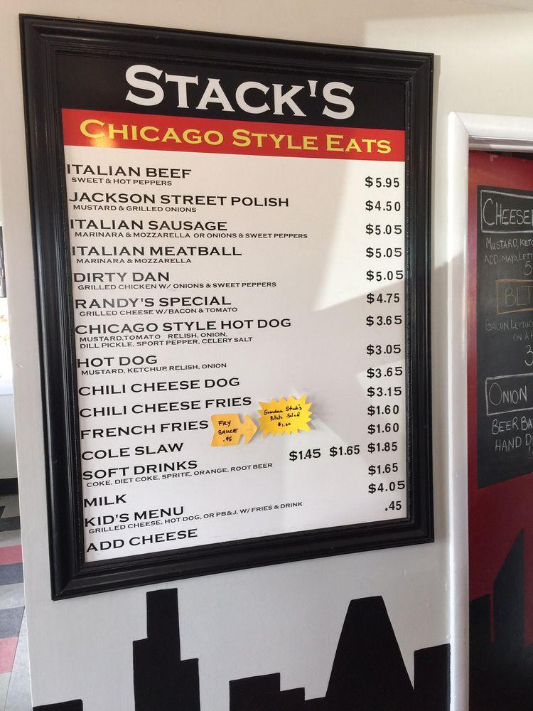 Menu at Stack's Chicago Style Eats restaurant, Grand Haven