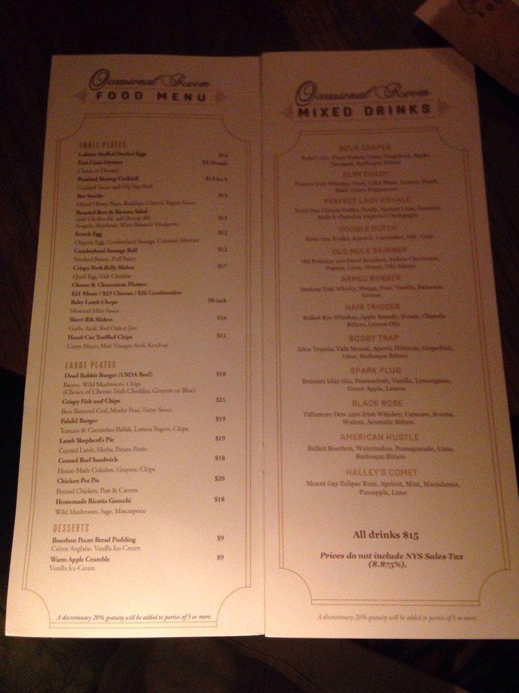 Menu at The Dead Rabbit pub & bar, New York City