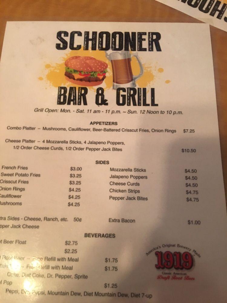 Menu at The Schooner Bar and Grill, Thief River Falls