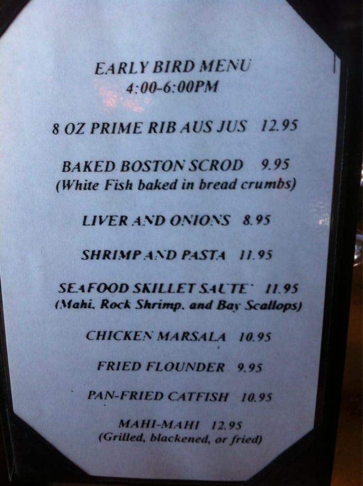 Menu at The Shack Riverfront Restaurant & Outback Tiki bar, Palm Bay