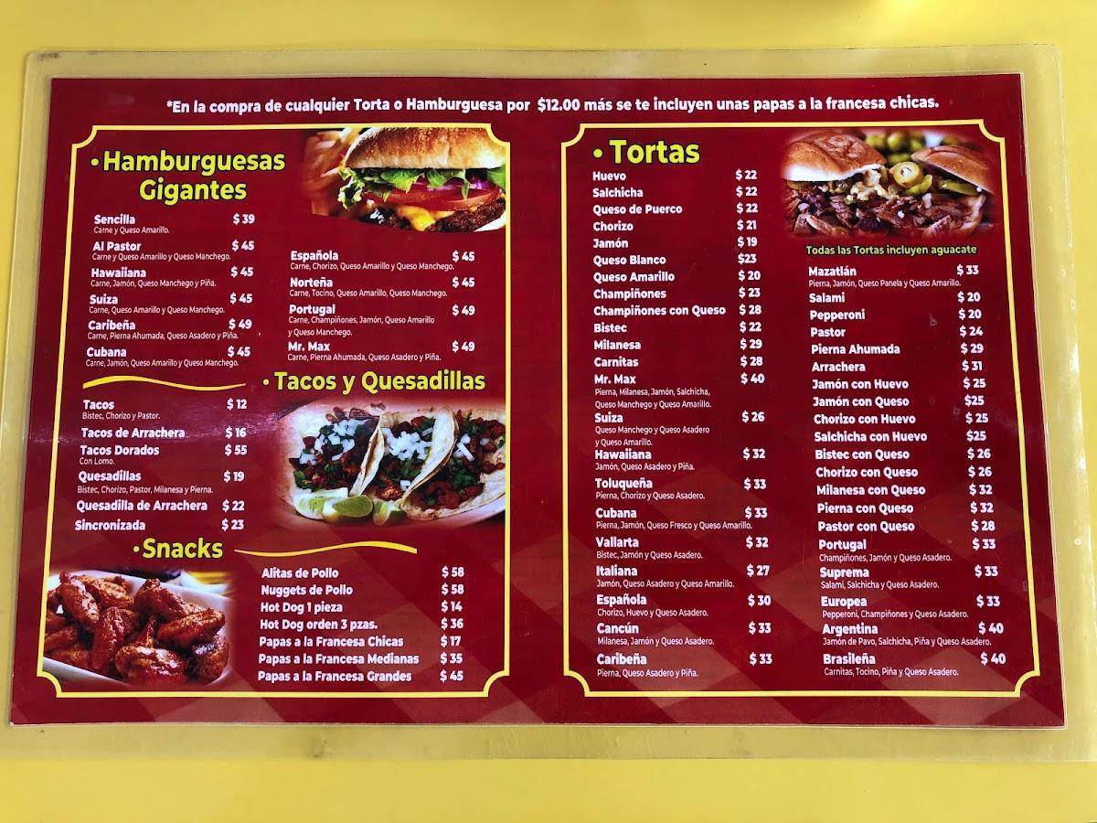 Menu at Max Burger restaurant, Leon