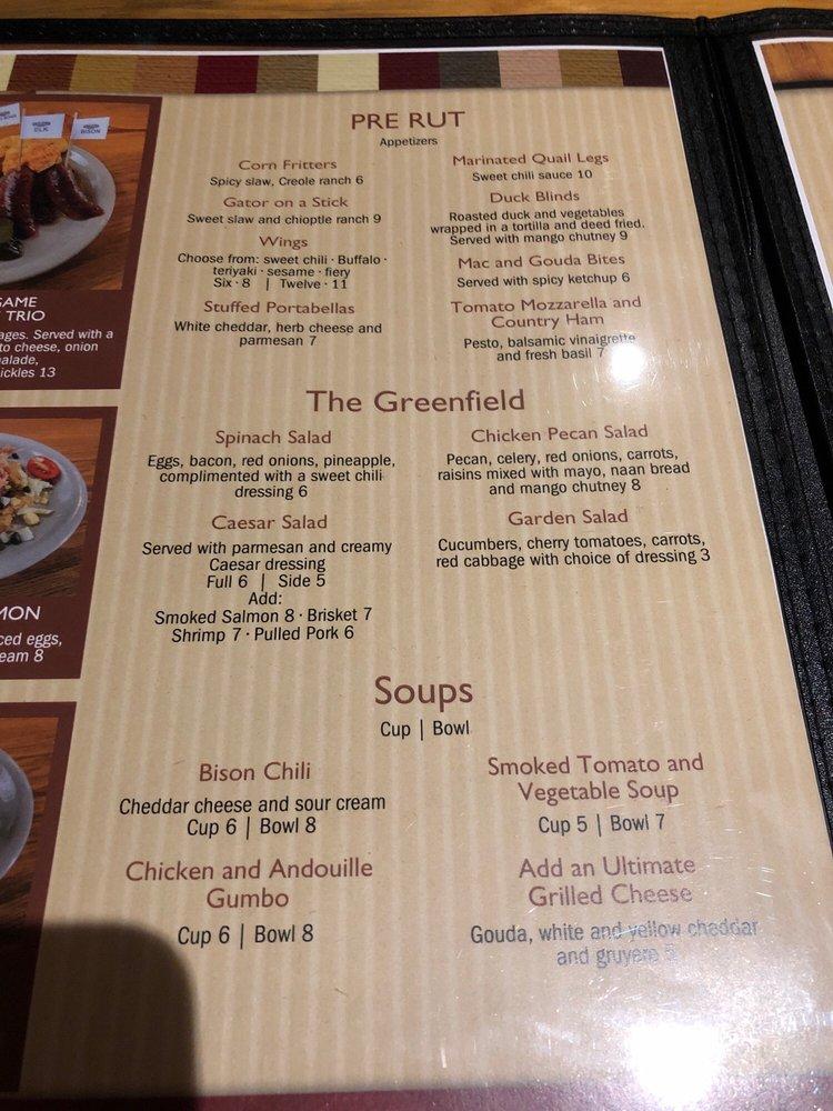 Menu at Bama Bucks steakhouse, Sardis City