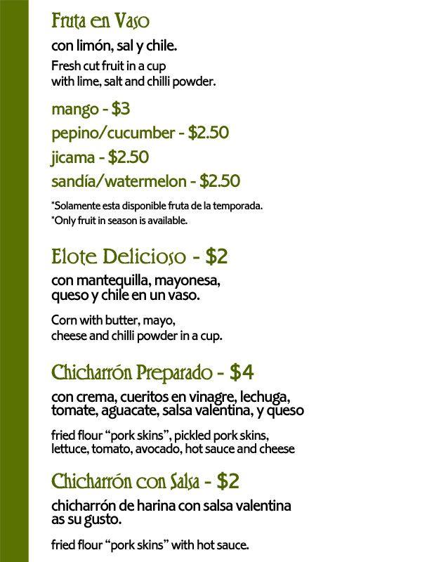Menu at La Union Supermarket restaurant, Highwood