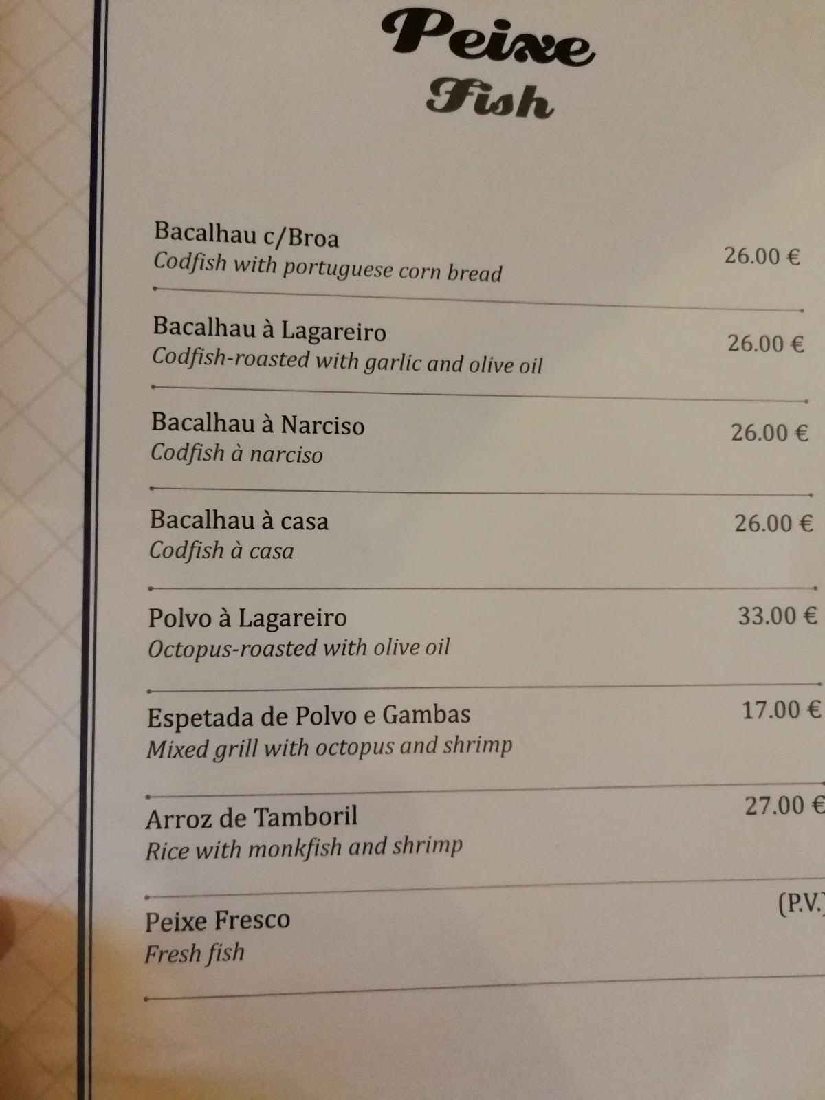 Carta de Restaurante A Casa Antiga, Portugal, EN201 1