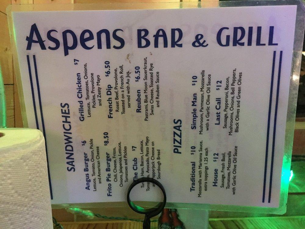 Menu at Aspens pub & bar, Kemah, 817 Clear Lake Rd