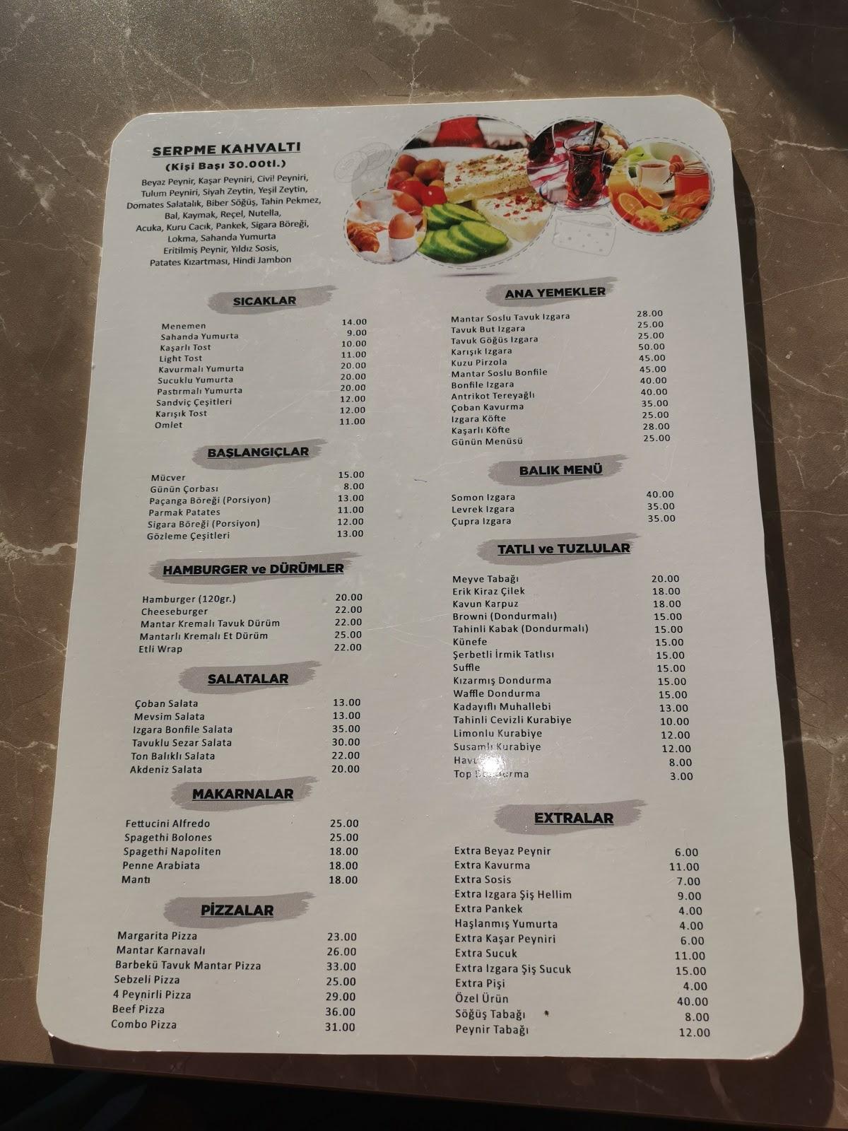 Menu at Sapphire Restaurant, Akçay