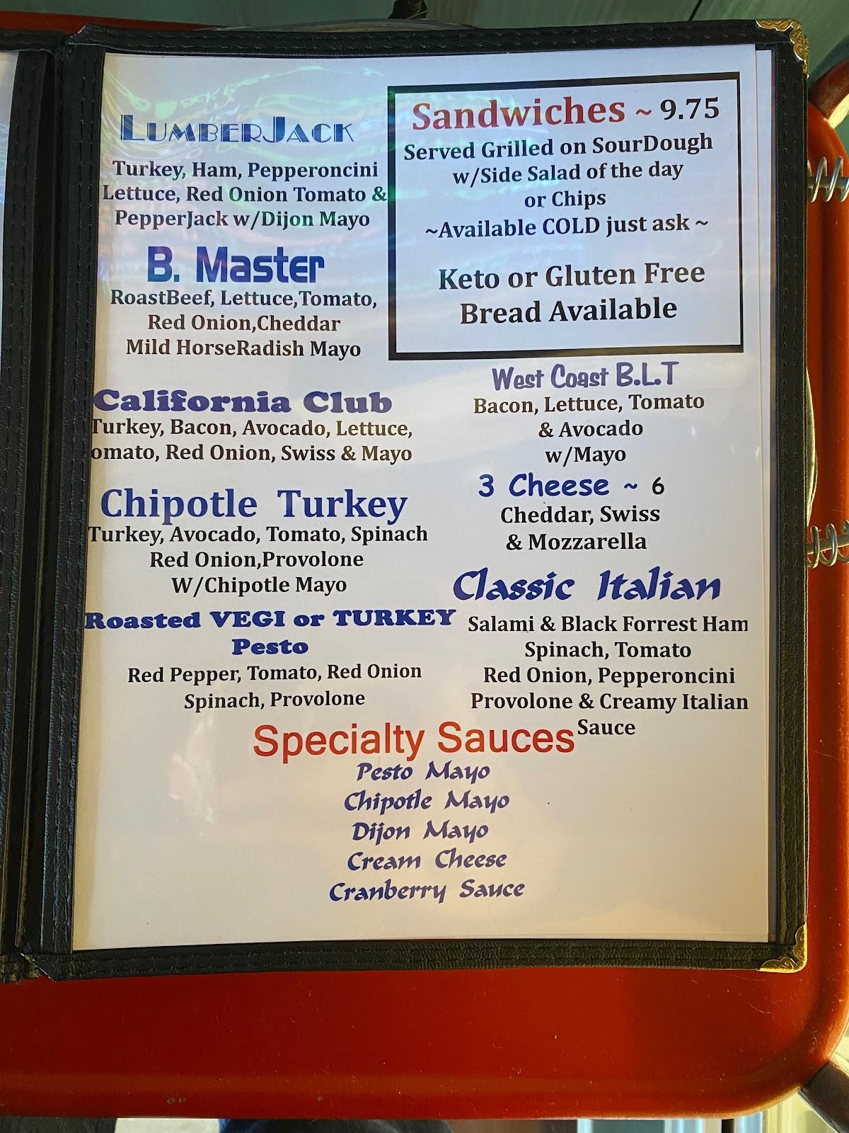 Menu at T's Cafe & Espresso, Shelton