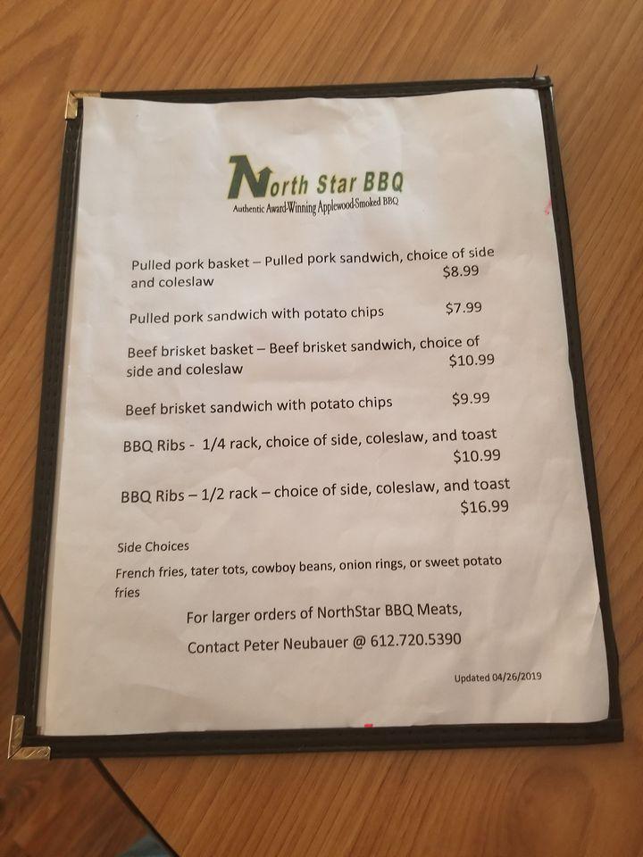 Menu at North Star BBQ Hutchinson MN, Hutchinson