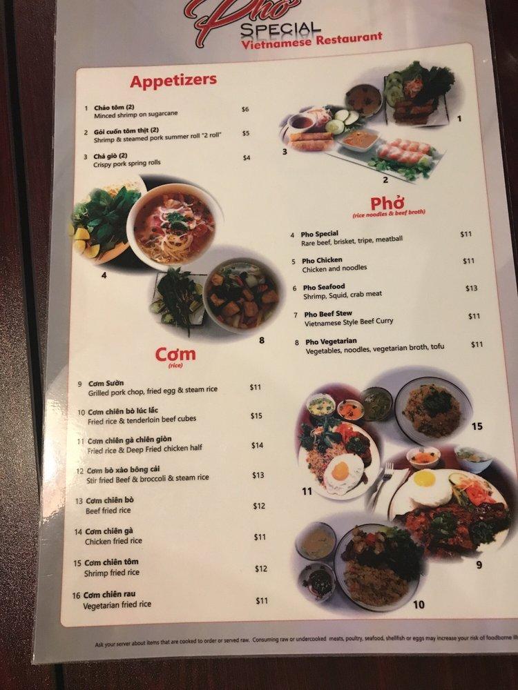 Menu at Phở Special restaurant, Shelby charter Township