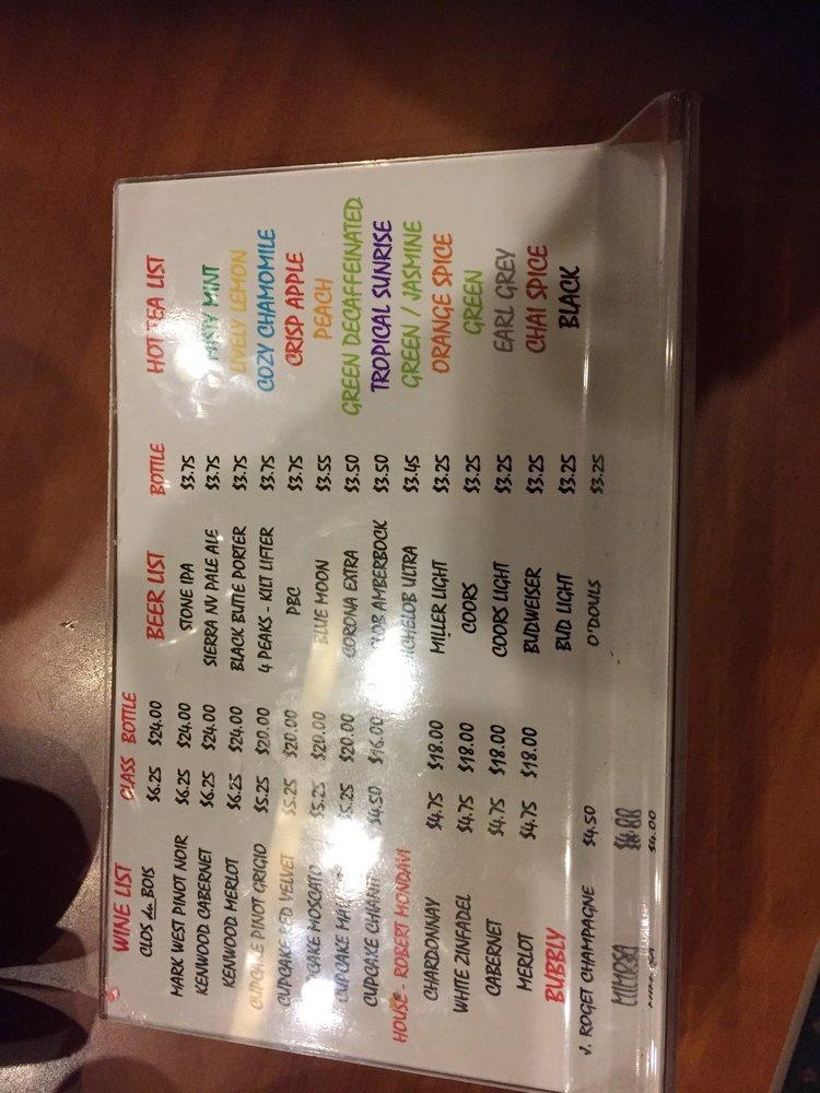 Menu at Prescott Junction restaurant, Prescott