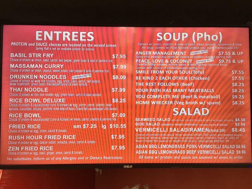 Menu at Rush Hour Station restaurant, Bloomington