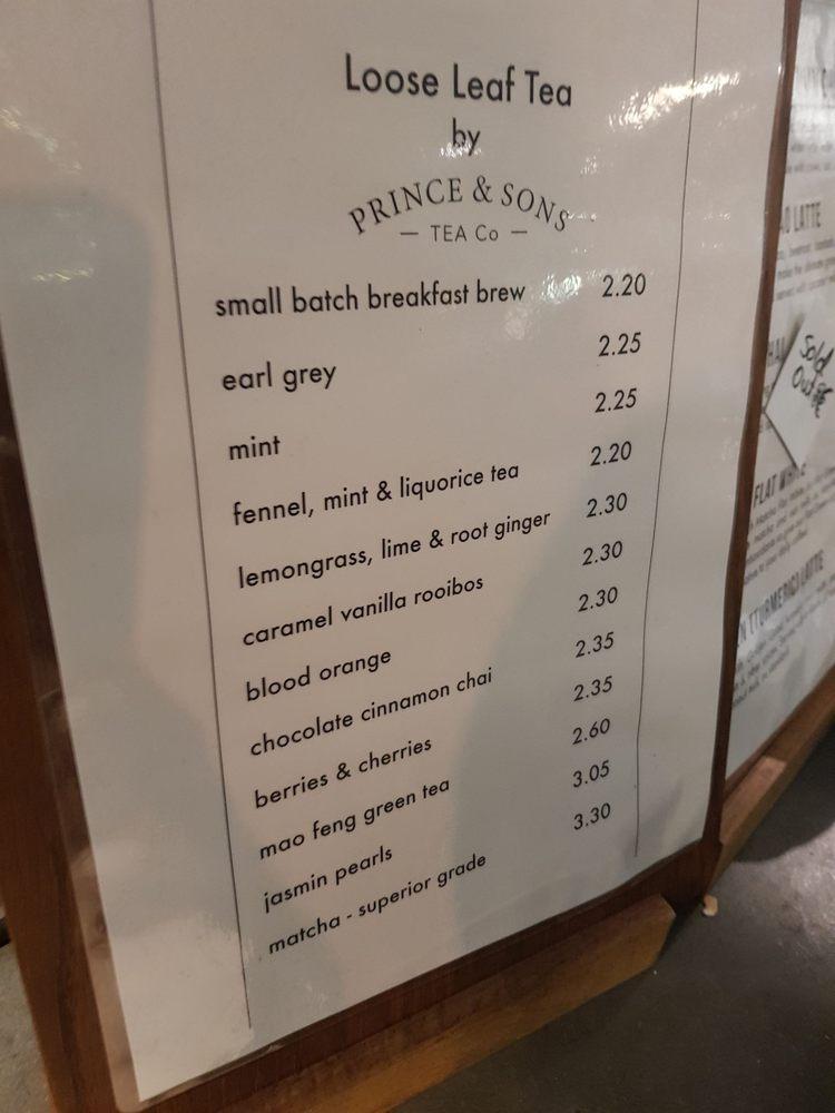 Menu at Small Batch Coffee Company cafe, Brighton, Myhotel