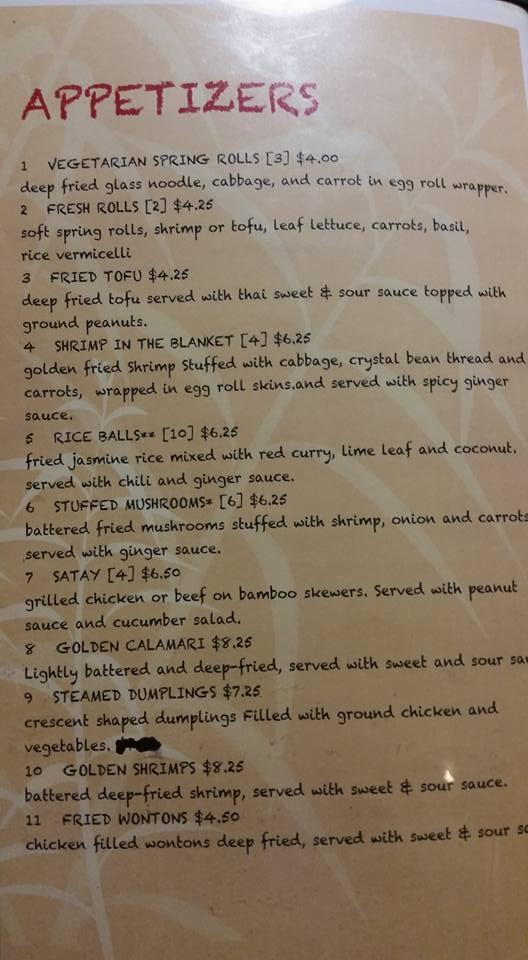 Menu at Thai Mango pub & bar, New Smyrna Beach