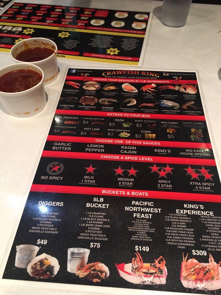 Menu at Crawfish King pub & bar, Seattle
