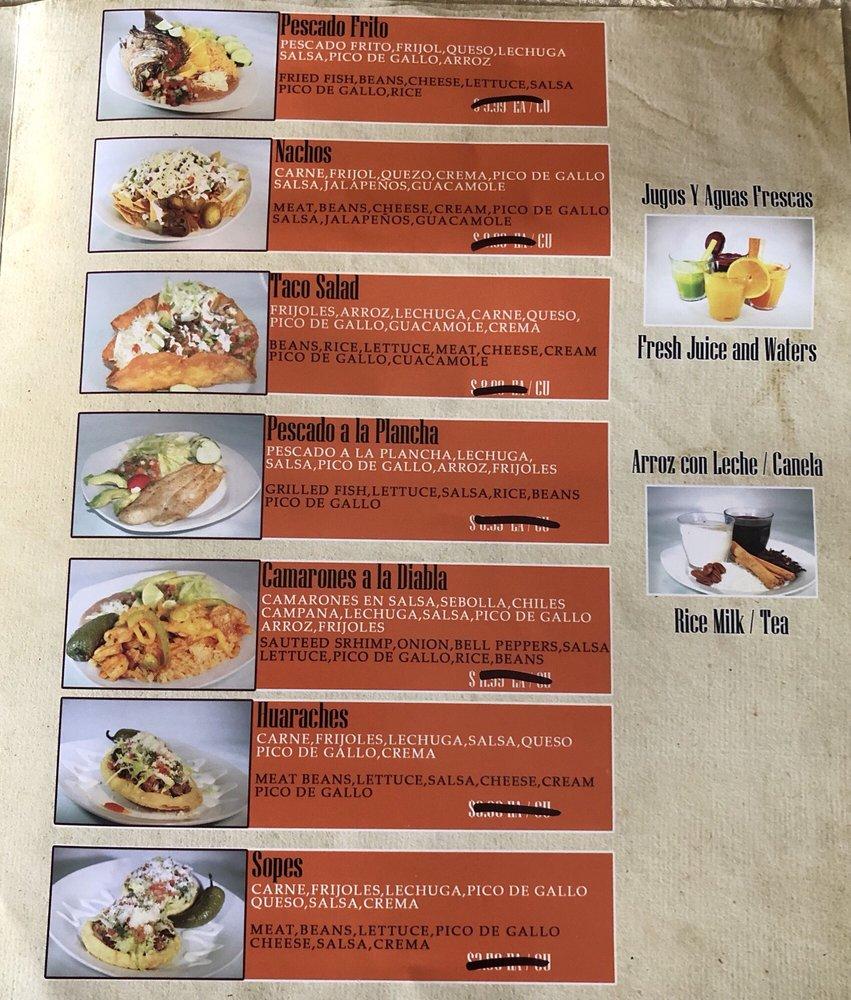 Menu at Valencia Market y Taqueria restaurant, Napa