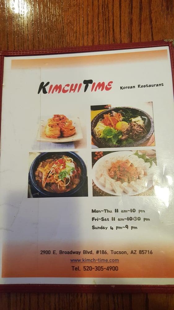 Menu at Kimchi Time restaurant, Tucson