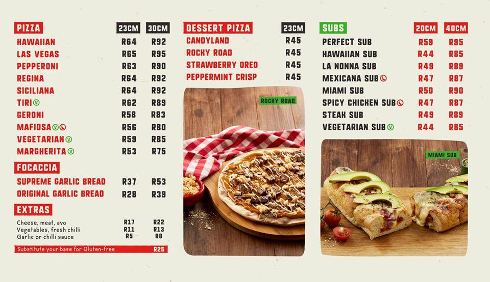 Menu at Pizza Perfect Welkom pizzeria, Welkom