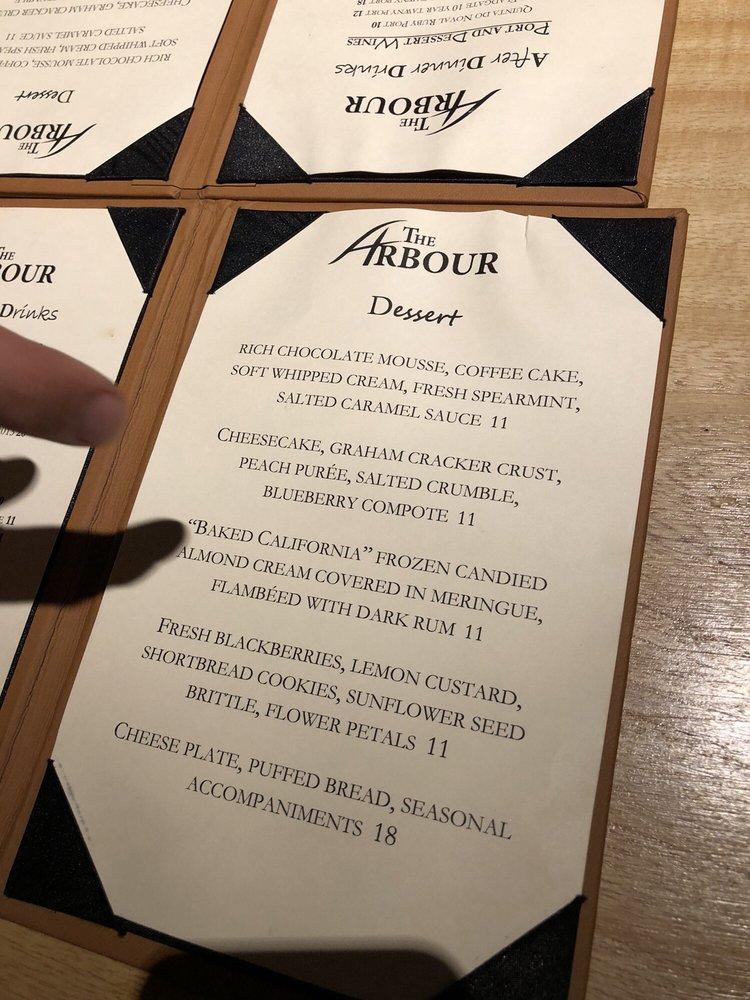 Menu at The Arbour pub & bar, Pasadena