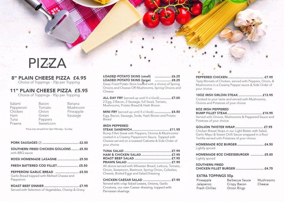Menu at Café Rossi cafe, Ballynahinch