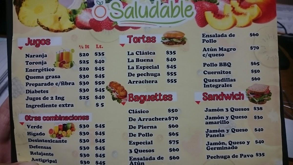 Menu at Saludable y Natural restaurant, Culiacán, Blvd. Las Torres 6971-2