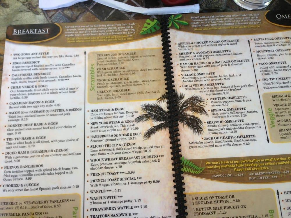 Menu at Village Grill restaurant, Bakersfield, F St