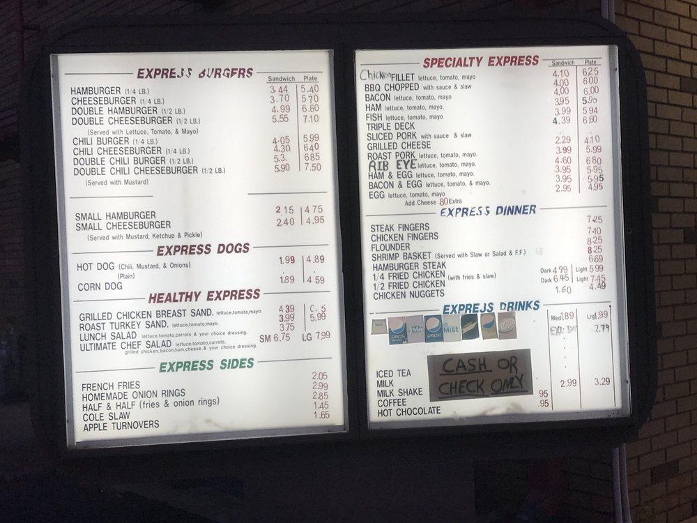 Menu at Carolina Express restaurant, Taylors