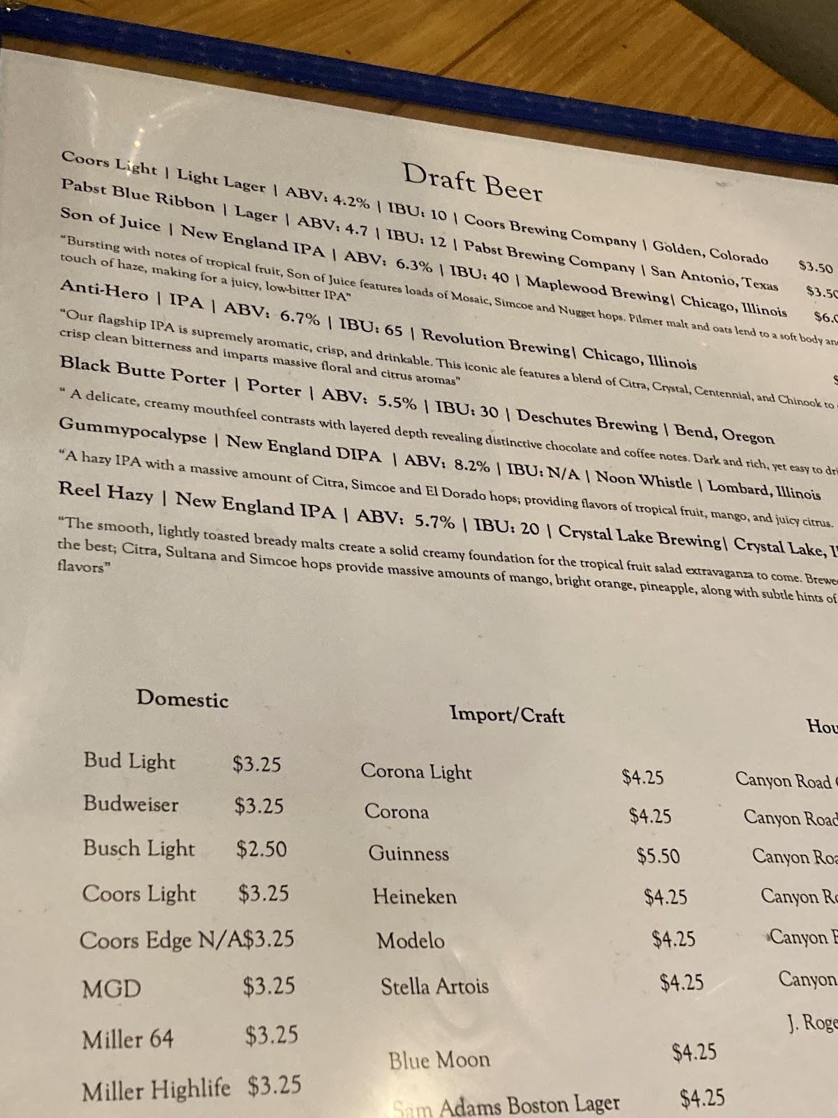 Menu at Cruisin' Genoa pizzeria, Genoa