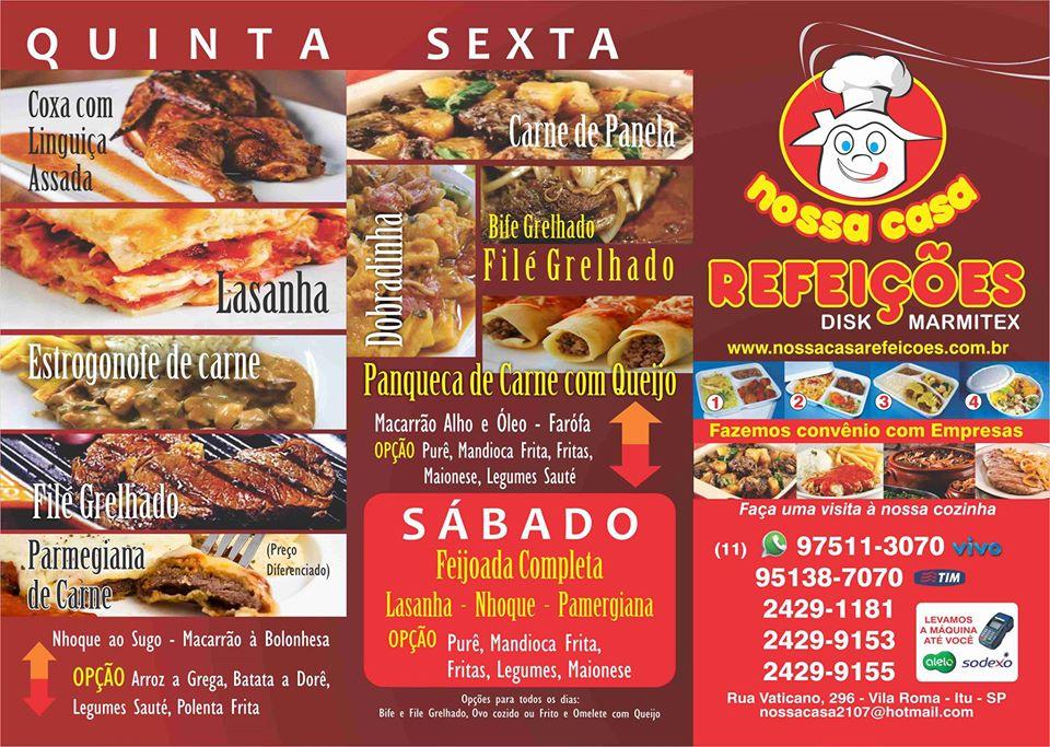 Menu em Nossa Casa Refeições restaurante, Itu