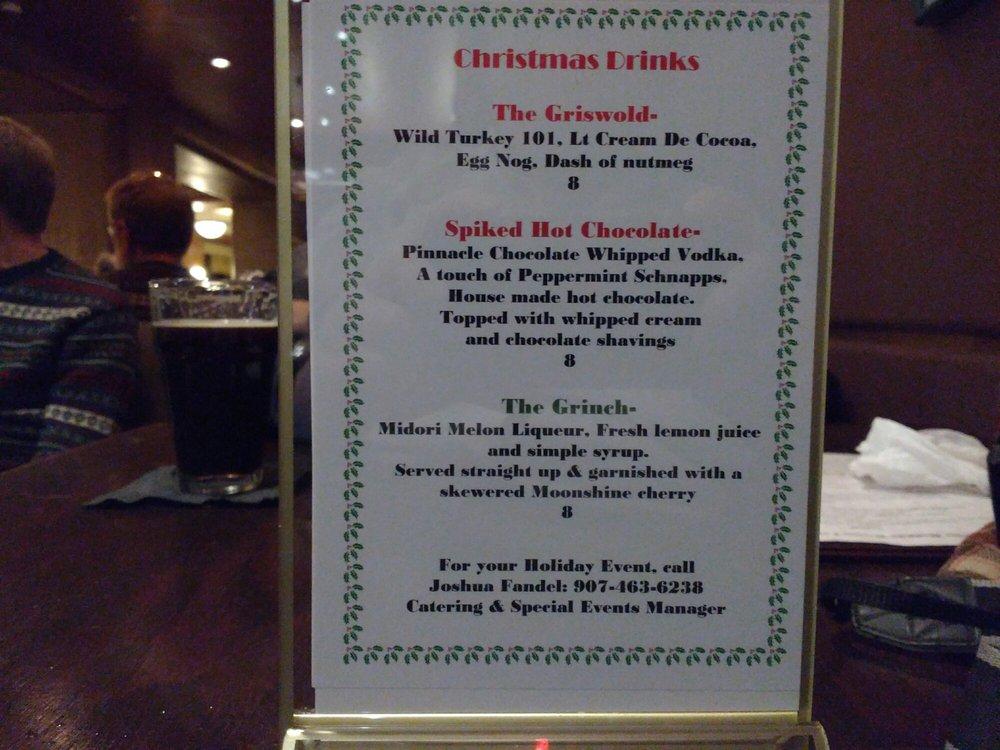 Menu at The Bubble Room restaurant, Juneau
