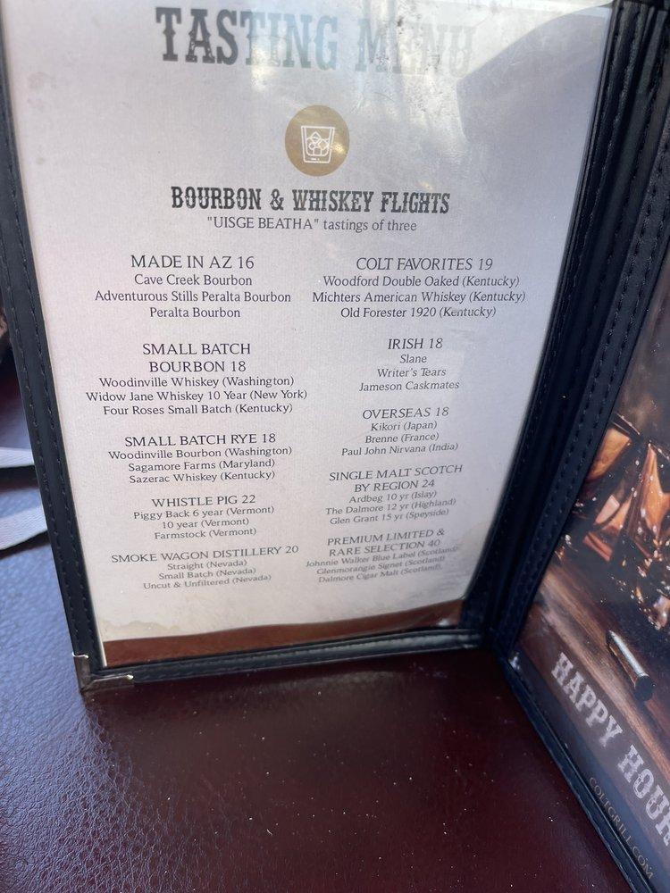 Menu at COLT Grill BBQ and Spirits Village of Oak Creek, Sedona